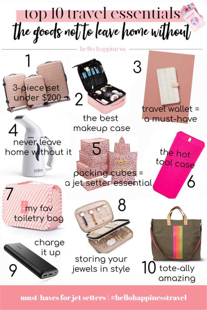 Top 10 Travel Essentials | Nashville life and style blog | Hello Happiness